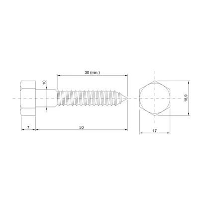 DIN 571 Zn 10,0x 50 vrut 6HR hlava | Kondor s.r.o.