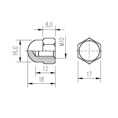 DIN 1587 Zn M10 matice klobouková | Kondor s.r.o.