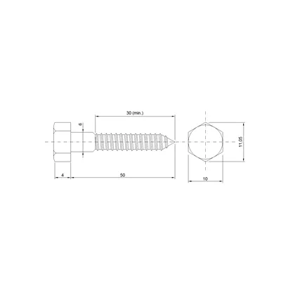 DIN 571 Zn 6,0x 50 vrut 6HR hlava | Kondor s.r.o.