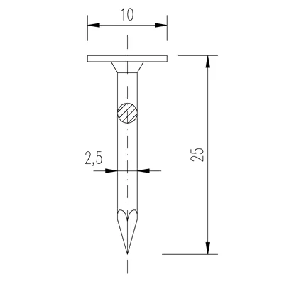 DIN 1160 Zn 25x2,5 hřebík do krytiny 2,5kg | Kondor s.r.o.